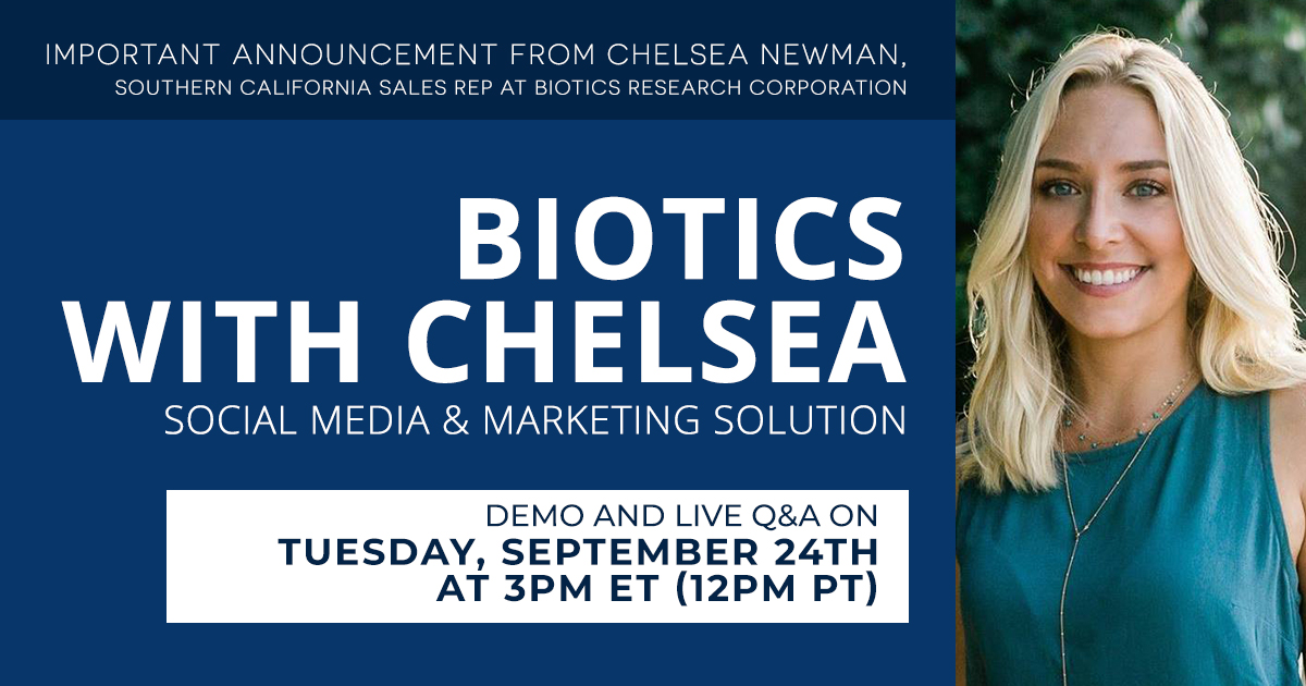 "Biotics with Chelsea" Social Media & Marketing Solution | SYNDUIT